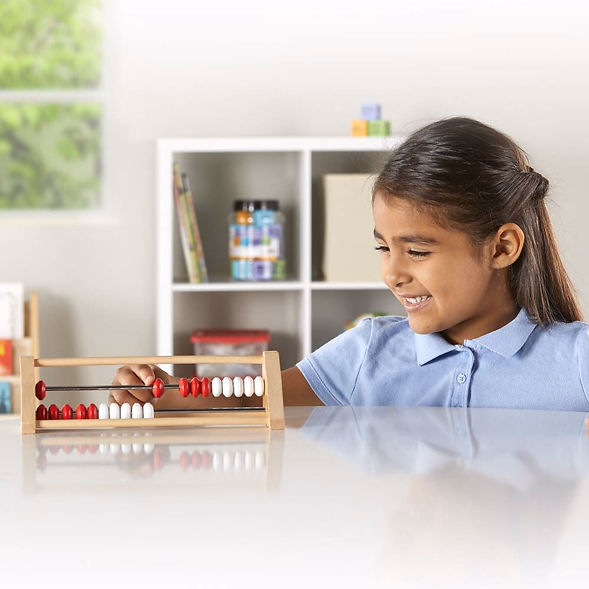 hand2mind 20 Bead Wooden Rekenrek, Abacus for Kids Math, Math Manipulatives Kindergarten, Counting Rack for Kids, Counters for Kids Math, Educational Toys for Elementary Kids (Set of 1)