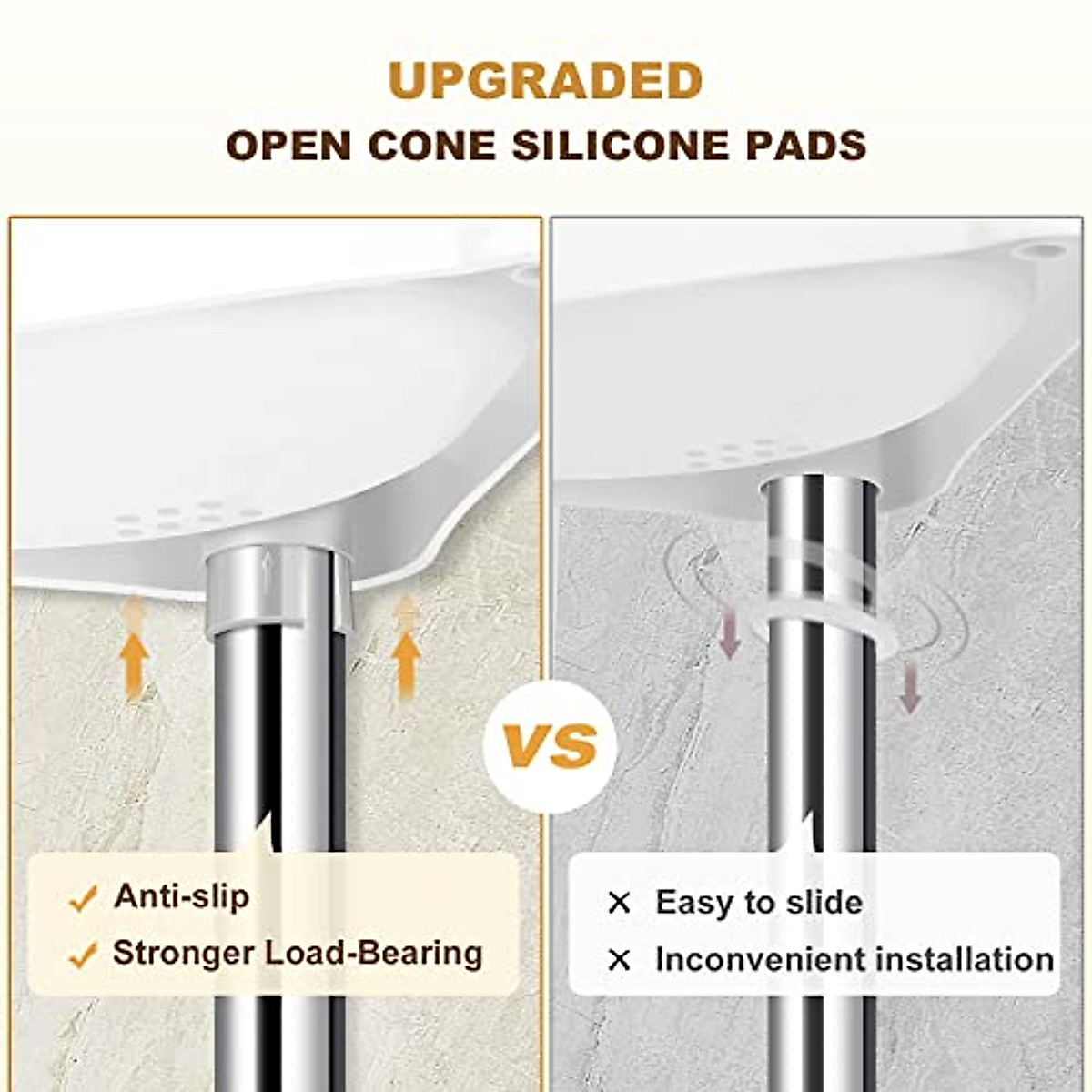 Corner Shower Caddy Tension Pole: Adjustable Stainless Steel Shower Organizer with 4 Tier Shelf for Bathroom Bathtub Tub Shampoo - Floor Standing Rack Bath Storage Holder with Rust Proof Rods