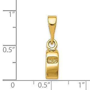 IceCarats 14K Yellow Gold Sports Whistle Necklace Charm Pendant Only