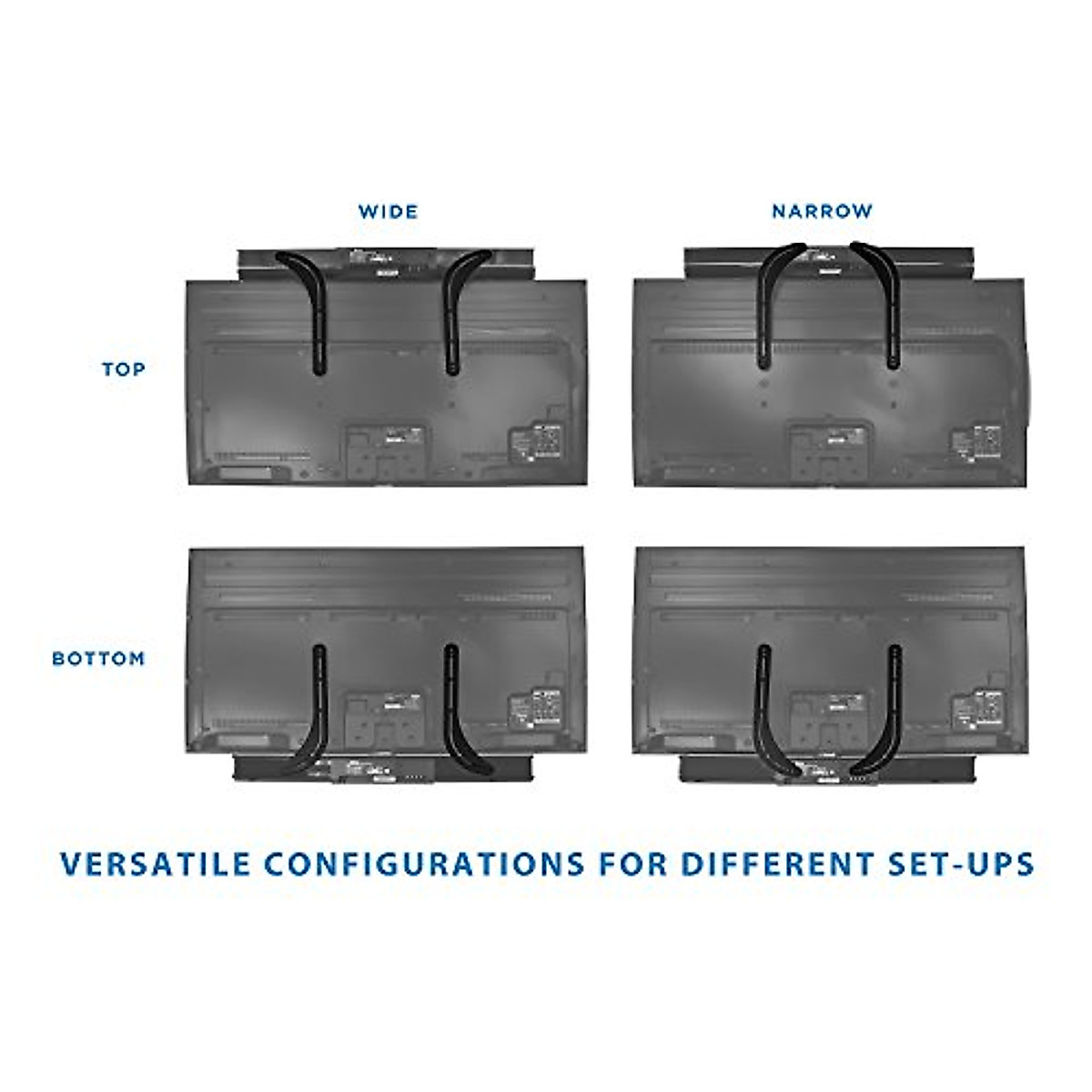 Mount-It! Soundbar Mount, Universal Sound Bar TV Bracket for Mounting Above or Under TV, Fits Sonos, Samsung, Sony, Vizio, Adjustable Arm Fits 32 to 70 Inch TVs, 33 Lbs Capacity, Black