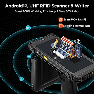 MUNBYN Android Barcode Scanner with Full Screen 5.5" & Dock Charger Android 11, Equip with Zebra SE4710 Scanner Engine Rugged PDA Mobile Computer Wi-Fi 6, 4G LTE, Bluetooth 5.1, Inventory Scanner