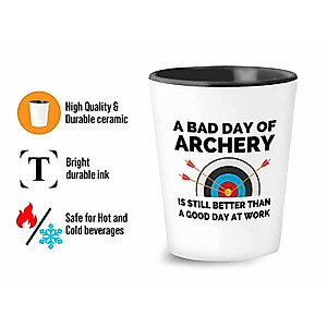 Archery Shot Glass 1.5oz - A bad day of archery - Archery Shot Trainer Crossbow Compound Bow Hunting Arrow