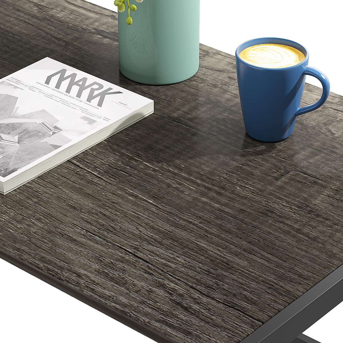 Gezen Folding Desk 40'' Computer Desk for Home Office, No Assembly Office Desk Foldable Simple Study Writing Desk Table for Small Spaces(Dark Grey)