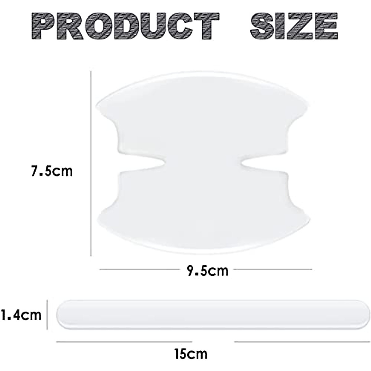 8Pcs 3D Transparent Car Door Bowl Scratch Protector, Car Door Handle Protector Accessories Clear Door Bowl Paint Protection Film Waterproof Anti-Scratch Stickers Covers for Most Models