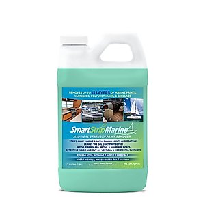 Smart Strip Marine Paint Remover - For Wood, Fiberglass, Metal, & Aluminum Boats & More - Strip Up to 15 Layers of Polyurethane & Acrylic Top & Bottom Marine Coatings - Works Inside & Out - 1/2 Gallon
