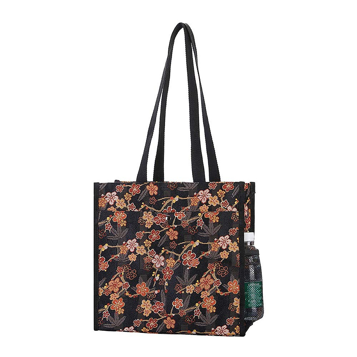Signare Tapestry Shoulder Bag Shopping Bag for Women with Ume Sakura Design with Japanese Style