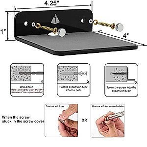 TXEsign Small Floating Shelves Speaker Shelves-2 Pack 4.25 Small Wall Shelves Speaker Mount for Bluetooth Speaker Webcam Mesh WiFi Mesh Router Toy Display Shelf Acrylic Shelves(Black, Small)