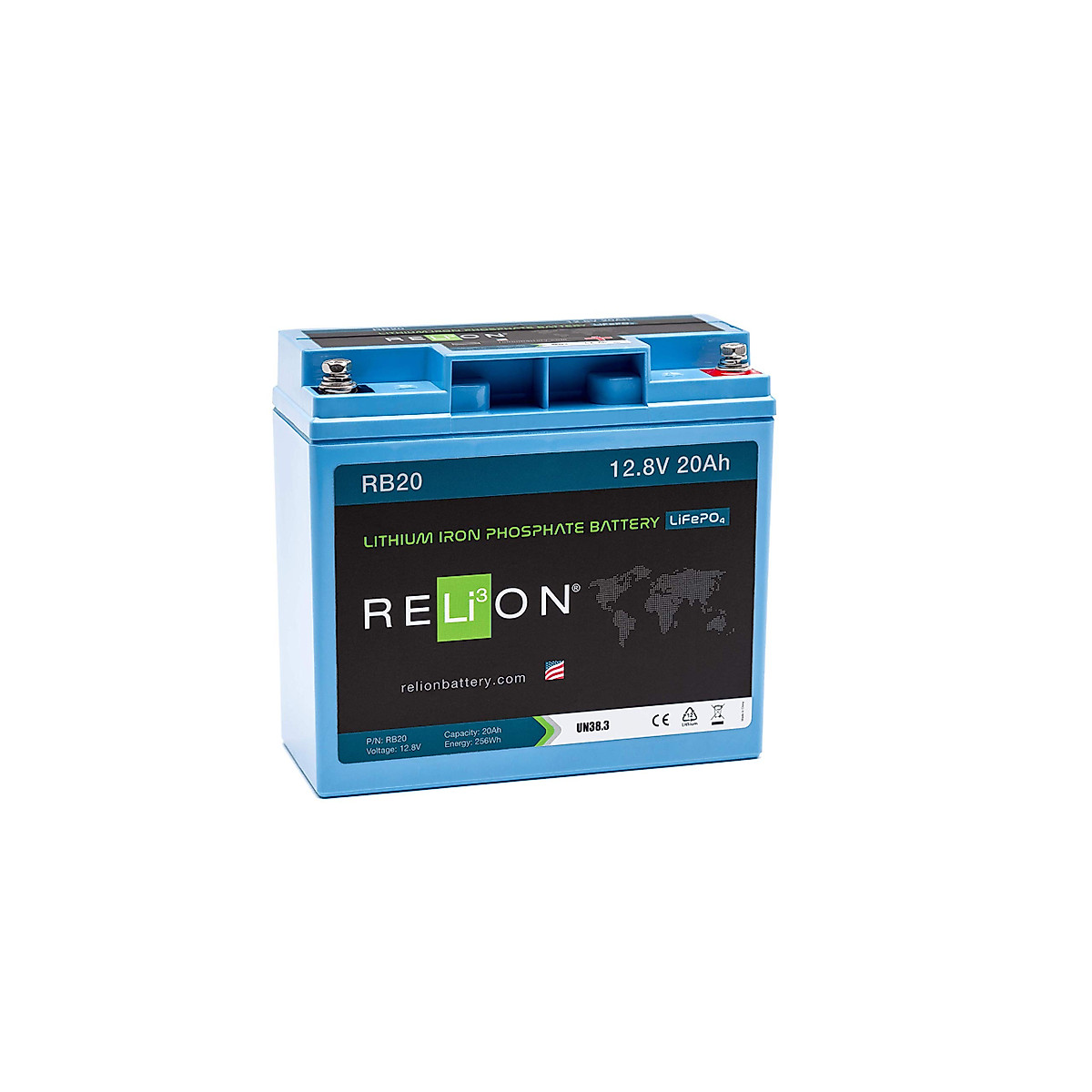 RB20 LiFePO4 20Ah 12 Volt Lithium Iron Phosphate Deep Cycle Battery
