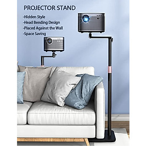 HIBORI Projector Stand Floor Projector Mount Adjustable Height 16 to 48 Inch Universal Projector Ceiling Mount 360 Degree Rotation Compatible with XGIMI, VANKYO, Jinhoo, AuKing