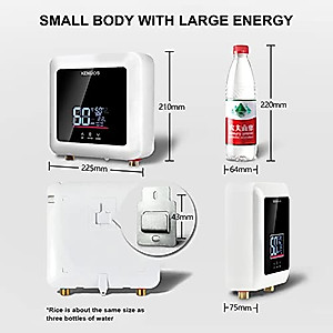 KENUOS 5500W 110V Electric Tankless Constant Temperature Instant Hot Water Heater with Remote Control, Digital Display ,On Demand Hot Water for Home Kitchen Indoor