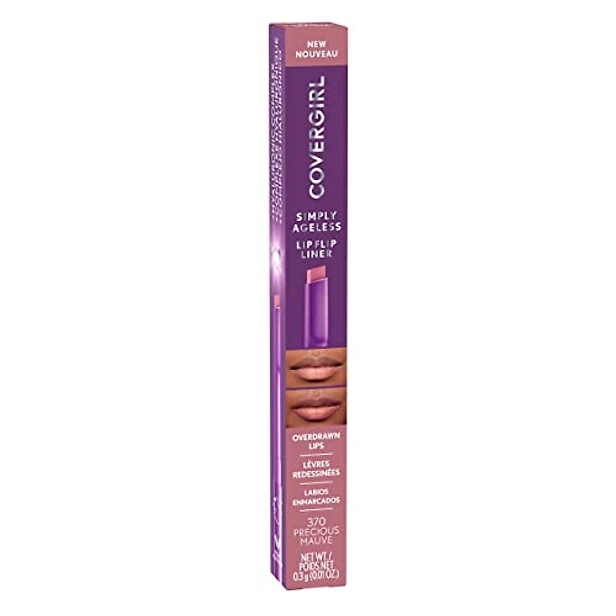 COVERGIRL Simply Ageless Lip Flip Liner, Precious Mauve, Pack of 1