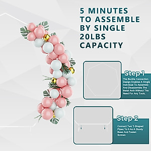 8FT Wedding Arch Round Backdrop Stand, Circle Metal Floral Balloon Arch Stand for Birthday, Backdrop Stand for Parties, Bridal Shower Anniversary Ceremony Candy Tables Celebration, Gold