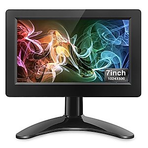 kuman 7 Inch Touch Screen IPS Display 1024x600 Monitor for Raspberry Pi 4 3 2B B RPi 1 B+ A+ PC Car with HDMI VGA Input and Speaker for Various System SC7K