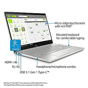 HP Pavilion 15.6-inch Touchscreen FHD(1920x1080) IPS Laptop PC, 10th Gen Quad Core Intel i7-1065G7 Processor, 12GB DDR4, 1TB HDD, Bluetooth, HDMI, B&O Play Audio, Backlit Keyboard, Windows 10 Home