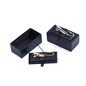 ZUNON Fishing Hooks Tie Clips Bar Tacks Mens Silver Golden Tone Leisure Fishermen Sportsmen Fathers Dad Husband Activities