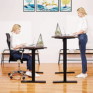 farexon 55 x 24 Inch Electric Standing Desk Adjustable Height, Sit-Stand Desk with Oversized Mouse Pad， Double Crossbeam Structure, Four Preset Heights, 27''-45'' Lifting Range Stand up Desk