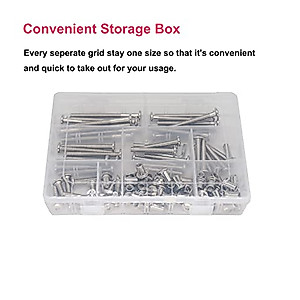 cSeao 114pcs M6 Hex Socket Cap Allen Bolts Rivet Screws Furniture Connecting Nuts for Crib Bolts Nuts Kit, M6x15mm to 80mm, Nickel Plated