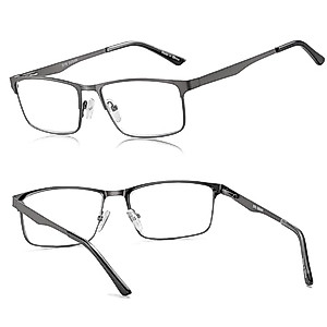 EYECEDAR 5-Pack Reading Glasses for Men Metal Frame Spring Hinges with a pair Blue Light Readers 1.50