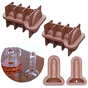 2 Pack Silicone Ice Cube Tray, Novelty Ice Cube Tray with Lid Cocktail Party Ice Maker Tray for Parties, Events, Holiday Gifts, Gift Exchange, Whiskey Drinkers, Home Bars, Bartenders