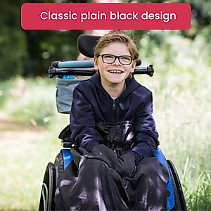 100% Waterproof Fleece-Lined Wheelchair Cozy Wheelchair Blanket | Universal fit for wheelchairs and Special Needs Buggies | Child Size (Gray Elephant)