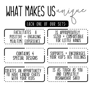 Toddler Spoons and Forks for Self Feeding | 4pc Stainless Steel Utensils Engraved with Positive Words to Encourage Eating | Ages 2-6 Kids Utensils