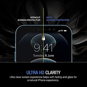 TETHYS Glass Screen Protector Compatible for iPhone 12 / iPhone 12 Pro 2020 6.1 Inch 3 Pack Case Friendly, Edge to Edge Coverage Tempered Glass, Guidance Frame Included