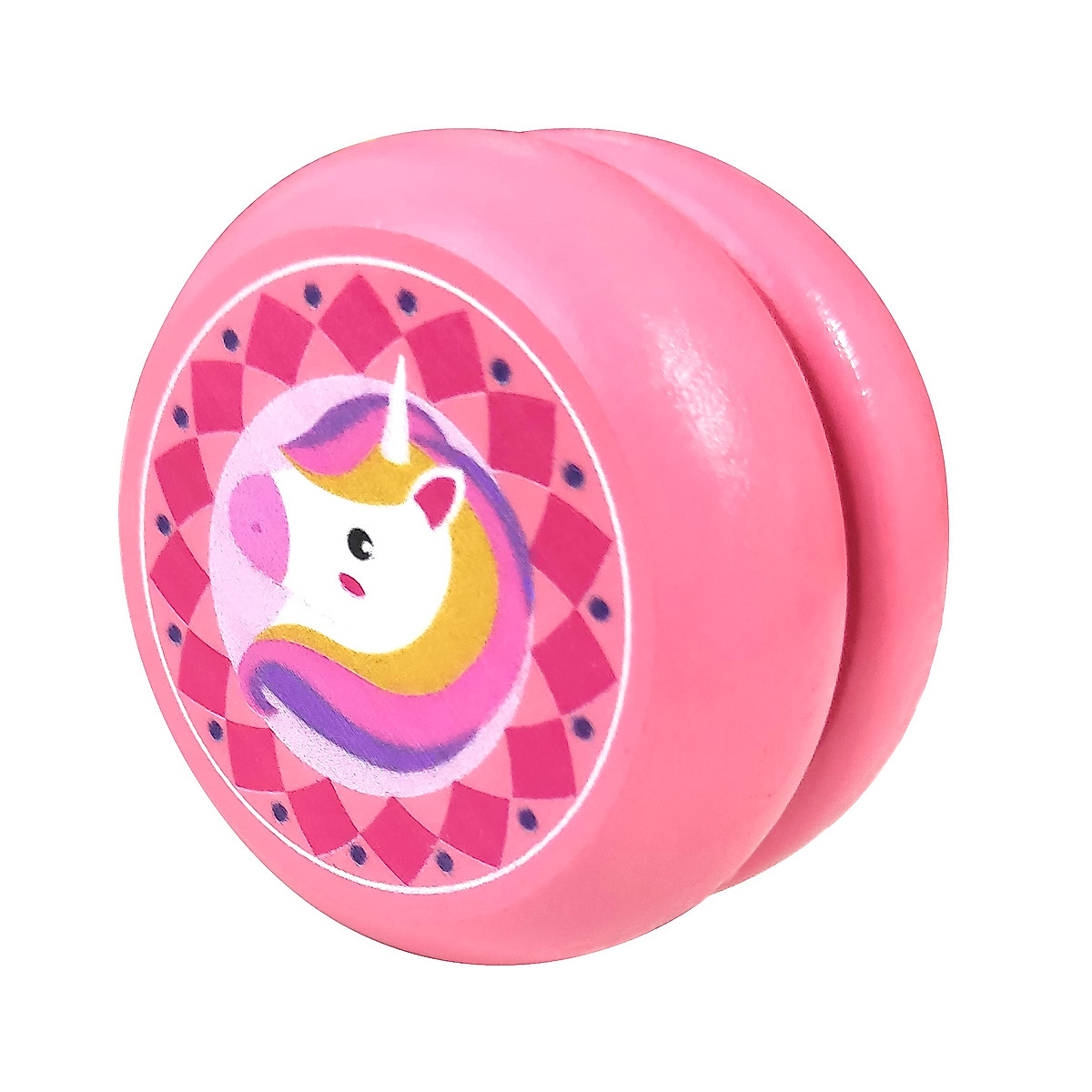 Chic U Wooden Looping Yoyo for Kids Beginners Auto Return Yoyos, No Tricks Needed, Eco Wood Unbreakable Toy Gift, Pink