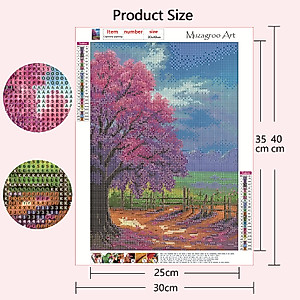 Muzagroo Art 4 Pack 5D Diamond Painting Kits for Adults DIY Drill Diamond Art Kits 4 Seasons Wall Art for Living Room Diamonds Arts and Crafts by Numbers for Beginners