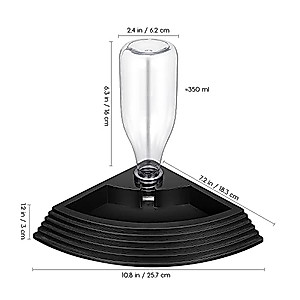 POPETPOP Reptile Water Bowl-Automatic Reptile Water Fountain-Turtle Water Dispenser Bottle Tortoise Food Water Bowl Feeding Dish for Lizards Snake-Black