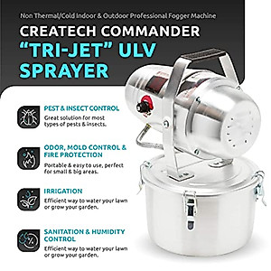 Createch Commander Tri Jet ULV Sprayer Non Thermal Cold Indoor and Outdoor Professional Fogger Machine