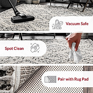 nuLOOM Vasiliki Moroccan Shag Tasseled Area Rug, 8x10, Off-white