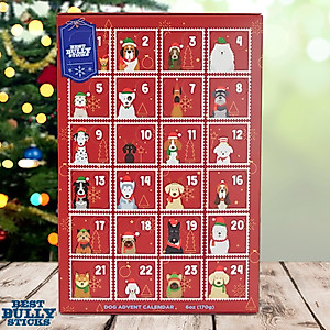 Best Bully Sticks 2024 Dog Advent Calendar with Dog Treats - 24 Days of Joy - All-Natural Chicken & Beef Treats & Chews - Healthy Dog Treats in Holiday Dog Gift Box for Pets