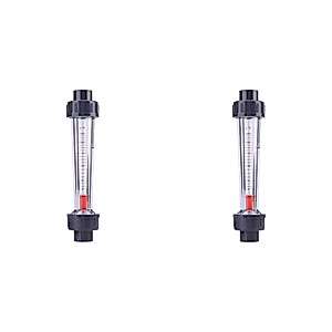 2PCS Plastic Tube Flowmeter, Water Meter, Made of Plastic, Good , Operates at 0-60°C, Fit for DN15 Tube, Clear Scale Line