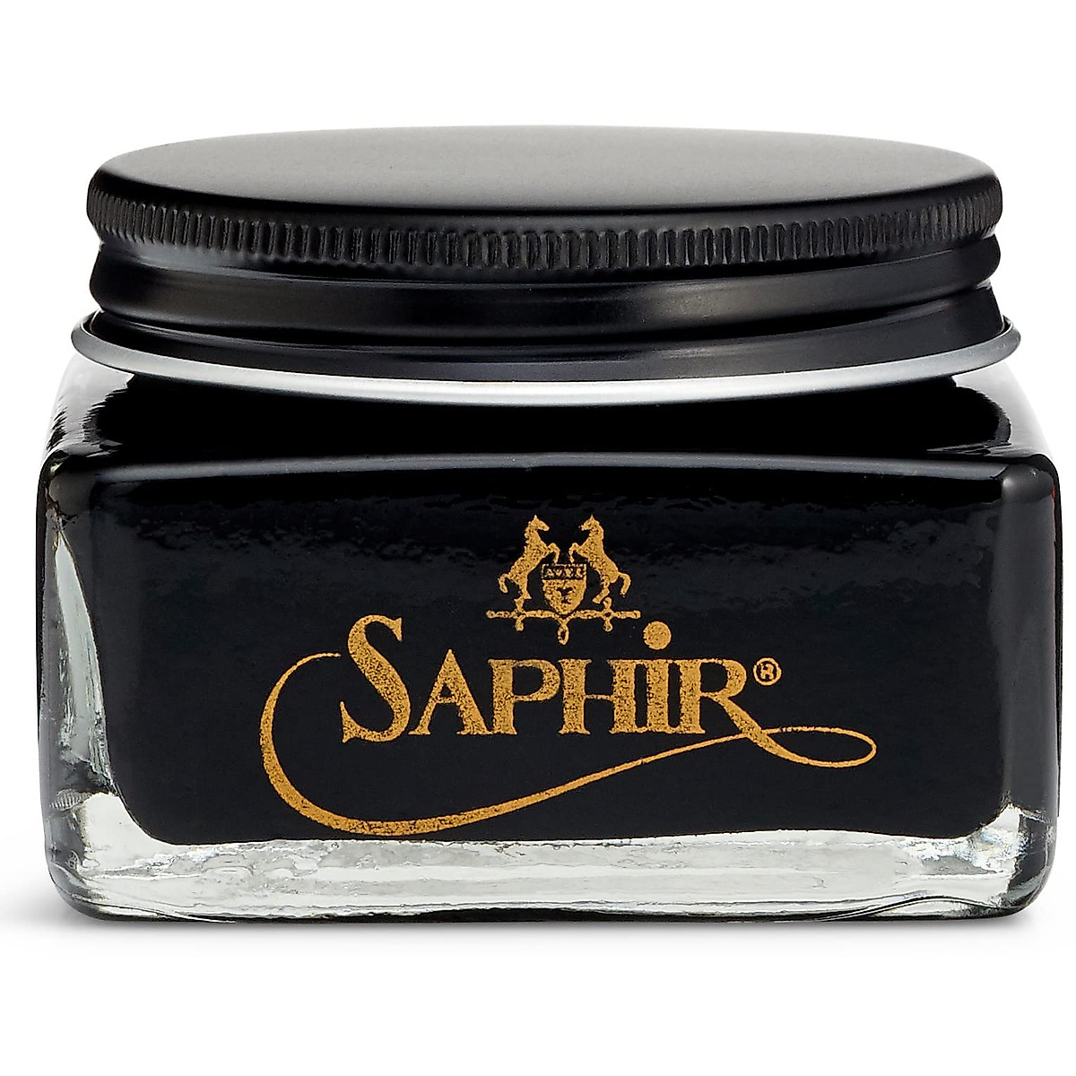 SAPHIR Medaille d'Or Pommadier Cream 75ml – Natural Cream Leather Shoe Polish, Leather Conditioner for Boots, Handbags - Black