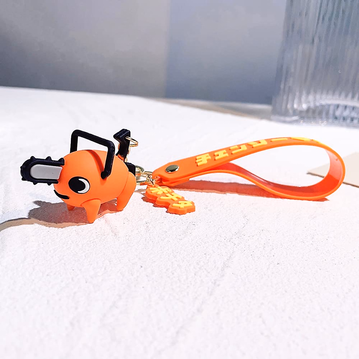 Chainsaw Keychain Figure Pochita Key Ring Fashion Anime Backpack Pendant for Women Men Gifts Jewelry Accessories
