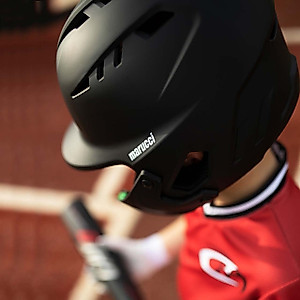 Marucci DuraVent Batting Helmet, NOCSAE Certified, Black, Senior