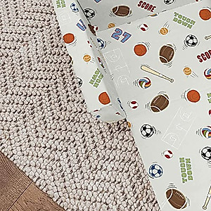 fond + found Kids Sofa Couch, Toddler Boys Girls 2-in-1 Convertible Lounger, Comfy Flip-Out Couch/Sleeper, Sports Theme Chair, Football Basketball Baseball Soccer Bed