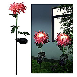 sknonr Outdoor Waterproof Garden Lawn Plug-in Light LED Solar Light Artificial Chrysanthemum Light Home Garden Decoration 3 Pieces, 80cm