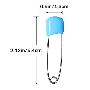 50 Pcs Diaper Pins, Plastic Head Safety Pin with Safe Locking Closures (Colorful)
