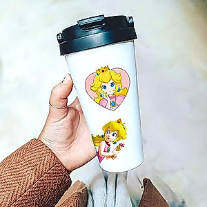 50 Pcs Princess Peach Stickers, Waterproof Stickers for Water Bottles Vsco Laptop Skateboard Phone Computer, Christmas Gifts for Boy Girl Teens Kids(Princess Peach)