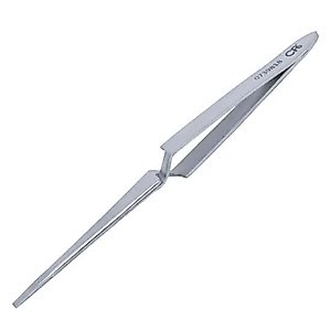 Cole-Parmer Essentials Stainless Steel Tweezers, Reverse Action, Wide Tips, 165mm