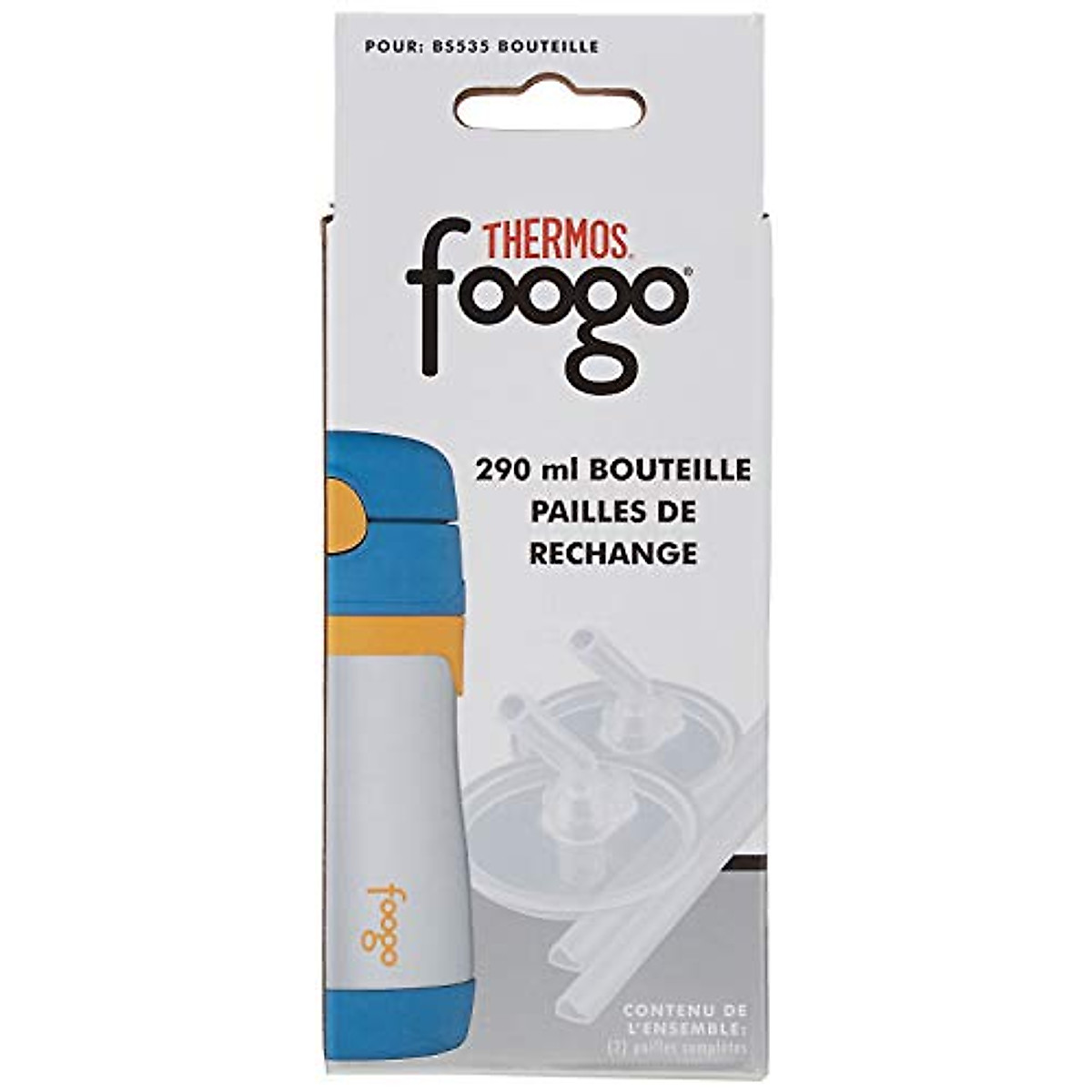 Thermos Foogo Replacement Straw Set for Thermos 10-Ounce Straw Bottles, Set of Two Straws