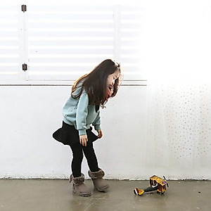 MODNTOGA Kids Baby Girls Footless Leggings with Ruffle Tutu Skirt Pants 2-7Years (Pink + Black, 4-5T)