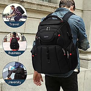 YANIMENGNU Travel Laptop Backpack 17 inch, Business Anti-Theft Durable Waterproof Backpack, Unisex With USB Charging Port.
