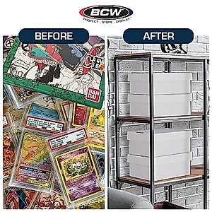 BCW 3ct Graded Shoe Box | Cardboard Card Storage Box Holds 300 3x4 Toploaders | 100 Graded Cards | PSA, BGS, SGC Compatible | Sports Card Storage Box