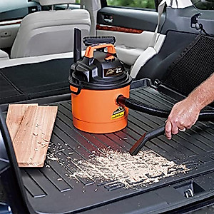 Armor All - 2.5 Gallon 2 HP 1-1/4" Hose, Portable Wall Mountable Wet/Dry Utility Vac (VOM205P0901)