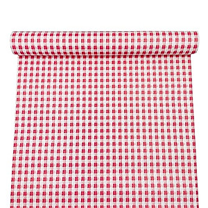 Yifely Pink Checked Furniture Paper Mediterranean Style Countertop Door Sticker Shelf Liner 17.7inch by 9.8 Feet