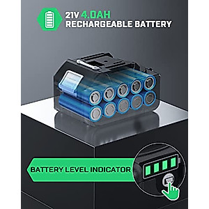 Avhrit Impact Wrench with a Battery, 650Nm/479ft-lbs Impact Wrench 1/2, Cordless Compact Impact Wrench, Brushless Impact Driver Kit for Car Tires Home