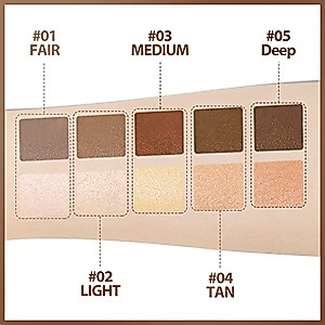 FOCALLURE 2 in 1 Cream Bronzer and Highlighter Stick,Non-greasy & Non-drying Contour Makeup Pencil,Easy to Create a Natural Matte Finishing with Highly Formula,Long Lasting & Waterproof Face Brighten Make up Pen,TAN