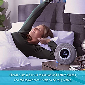 HoMedics® Deep Sleep Revitalize Sleep Sound Alarm Clock 9 Programs, 4 White Noises, 10 Sounds Incl. Nature/Meditation, Volume Control, Auto-Off Timer